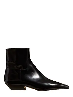Khaite The Marfa Ankle Leather Boots - Black