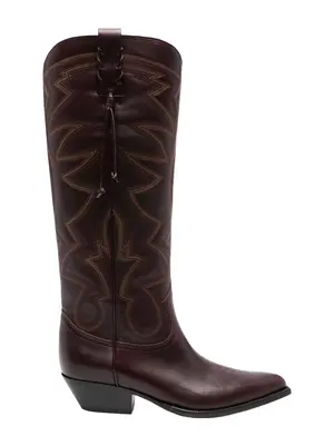 BUTTERO® Flee Western-style Knee-high Boots - Purple
