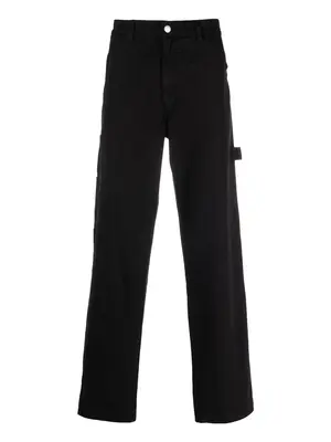 AWAKE NY Logo-embroidered Straight-leg Jeans - Black