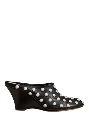 Khaite The Apollo Studded Mules - Black