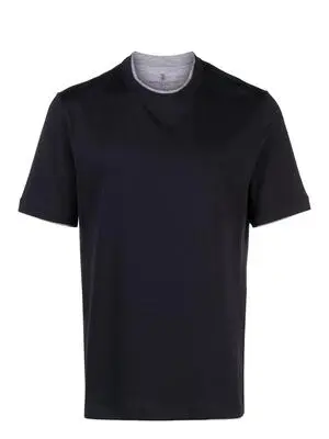 Brunello Cucinelli Layered-effect Cotton T-shirt - Blue