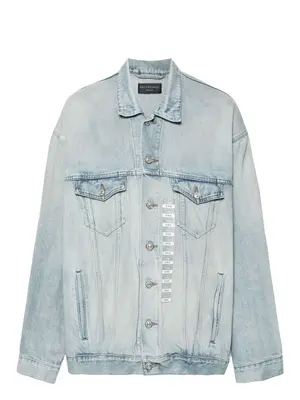 Balenciaga Logo-patch Denim Jacket - Blue