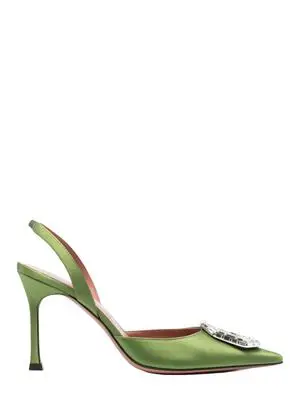Amina Muaddi Camelia 95mm Crystal-buckle Pumps - Green