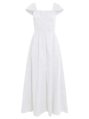 Altuzarra Lily Square-Neck Dress White