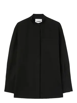 JIL SANDER Wool Gabardine Shirt - Black