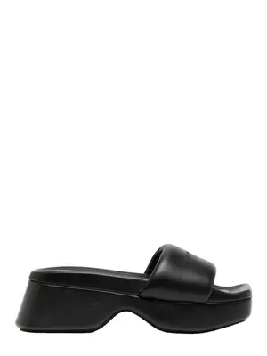 Alexander Wang Float Logo-debossed Platform Slides - Black