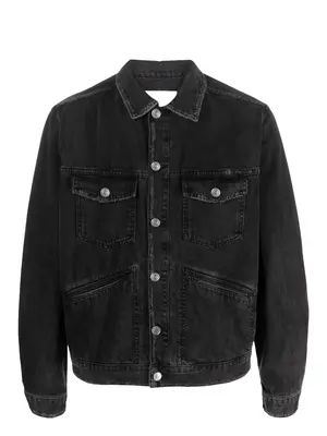 MARANT Jango Logo-embroidered Denim Jacket - Black