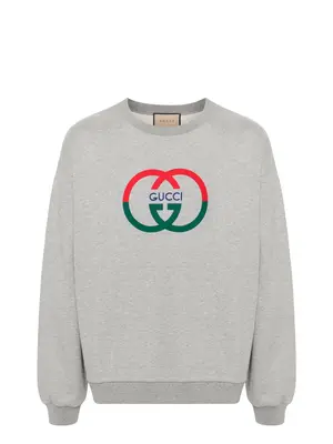Gucci Printed Cotton Sweatshirt - Grey