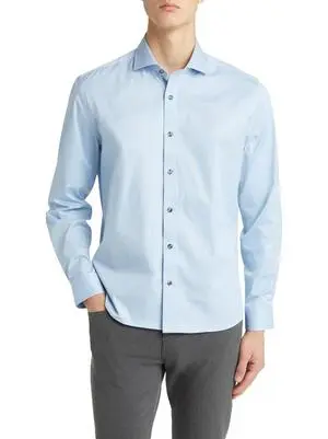 Stone Rose Drytouch® Performance Sateen Button-up Shirt - Lt. Blue