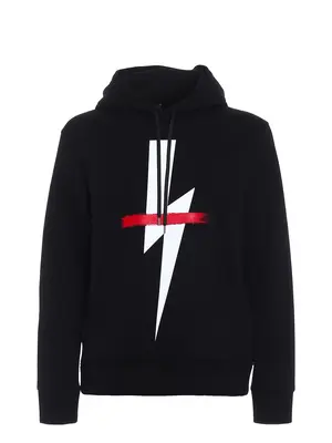 Neil Barrett Logo Hooded Sweatshirt - Black