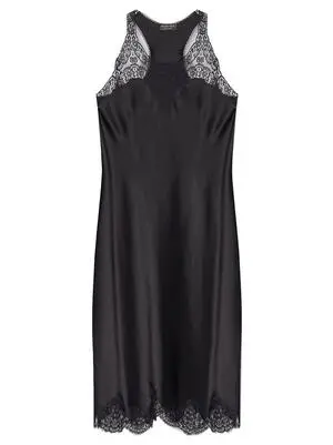 Balenciaga Satin Strappy Midi Dress - Black
