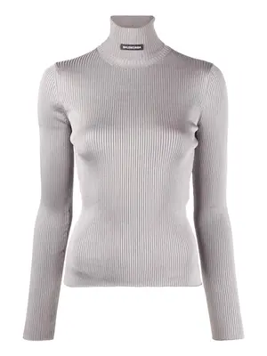 Balenciaga Ribbed Turtleneck Sweater - Gray
