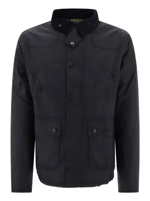 Barbour Barbour Reelin' Waxed Cotton Jacket With Corduroy Collar Blue