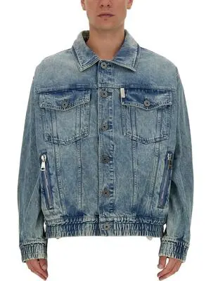 Balmain Regular Fit Denim Jacket - Blue