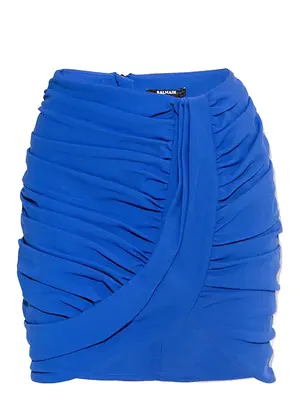 Balmain Mini Draped Skirt - Blue