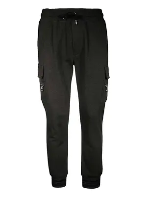 Dolce & Gabbana Gg Flora Jersey Trackpants - Gray