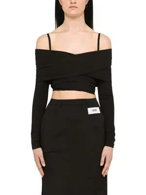 Dolce & Gabbana Boat Neckline Top - Black