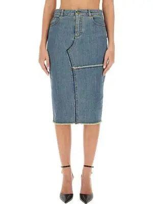 TOM FORD Slim Fit Midi Skirt - Denim