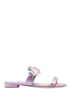 Manolo Blahnik Chivela Flat Sandals - Lilac
