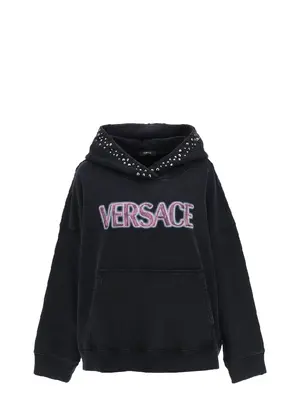 Versace Cotton Logo Hoodie - Black