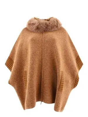 GIOVI Fur Insert Cape - Beige