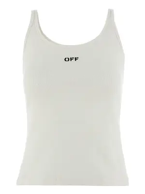 Off White Off- 'off Stamp' Top - White