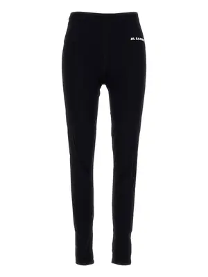 JIL SANDER Logo Print Leggings - Black
