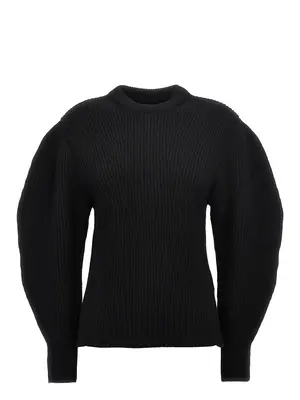 JIL SANDER Ribbed Wool Sweater - Black