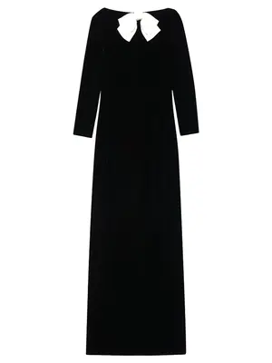 Saint Laurent Velvet Long Dress - Black