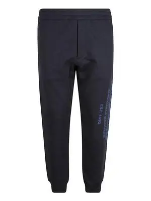 Alexander McQueen Cotton Logo Sweatpants - Blue