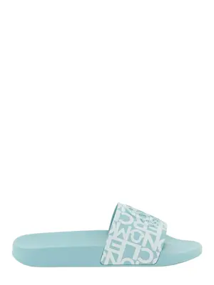 Moncler Moncler Jeanne Logo Slides Light Blue,green
