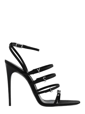 Saint Laurent Jerry Satin Sandals - Black