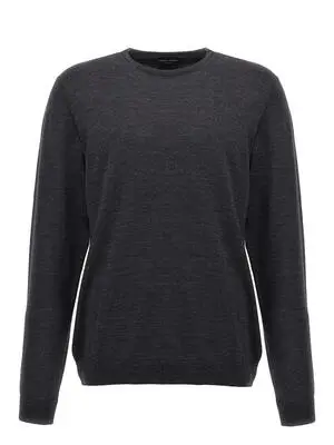 ROBERTO COLLINA Merino Wool Crew Neck Sweater - Gray