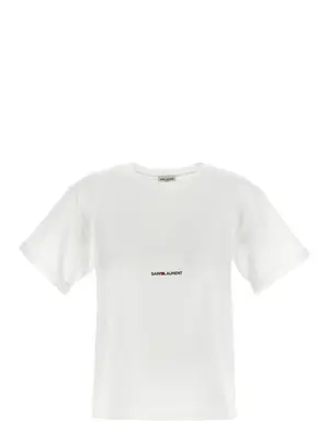 Saint Laurent Cotton Logo T-shirt - White