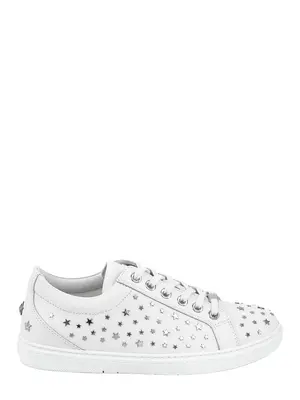 JIMMY CHOO C Star Leather Sneakers - White