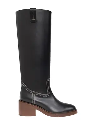 Chloé Leather Evening Boots - Black