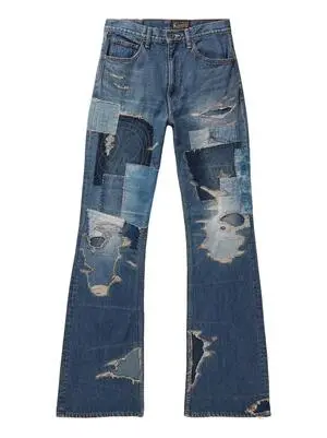 Kapital Crazy Dixie Flared Patchwork Jeans - Blue