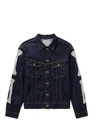 Kapital Crochet-trimmed Denim Trucker Jacket - Blue