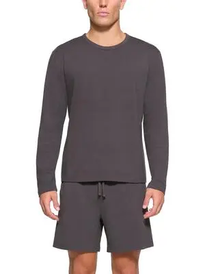 SKIMS Jersey Lounge Relaxed Long Sleeve T Shirt - Ash