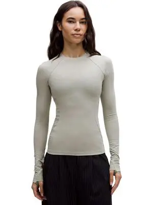 Lululemon Long-sleeve Crewneck Base Layer - Jade Grey/grey Eucalyptus