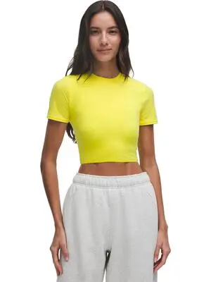 Lululemon Ultra-soft Nulu Cropped Crewneck T-shirt - Daisy Glow