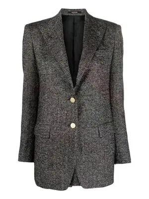 TAGLIATORE Single-Breasted Herringbone Blazer