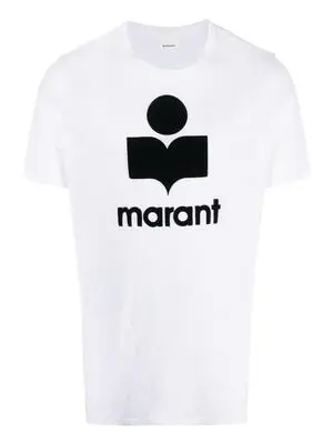 MARANT Karman Logo-print Linen T-shirt - White