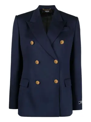 Versace Medusa Head-button Double-breasted Blazer - Blue