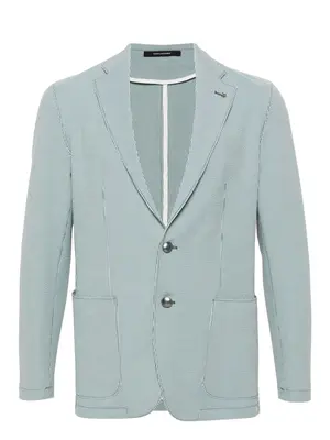 Tagliatore Striped Single-breasted Blazer - Green