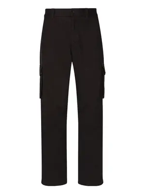 Dolce & Gabbana Logo-plaque Mid-rise Cargo Trousers - Blue
