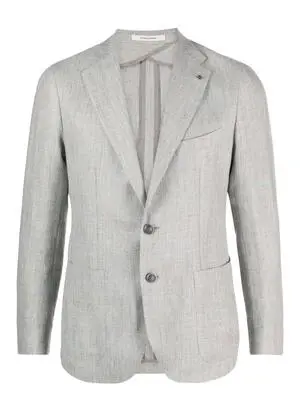 Tagliatore Notched-lapels Single-breasted Blazer - Grey