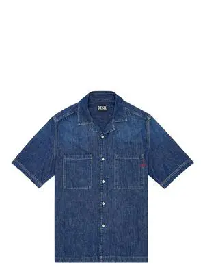 DIESEL® D-paroshort Short-sleeved Denim Shirt - Blue