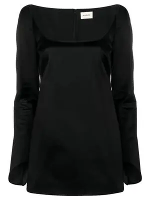 Khaite Tate Satin Mini Dress - Black