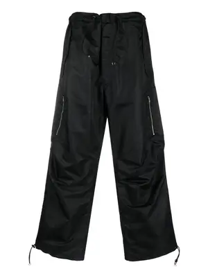 Random Identities Satin-finish Straight Trousers - Black